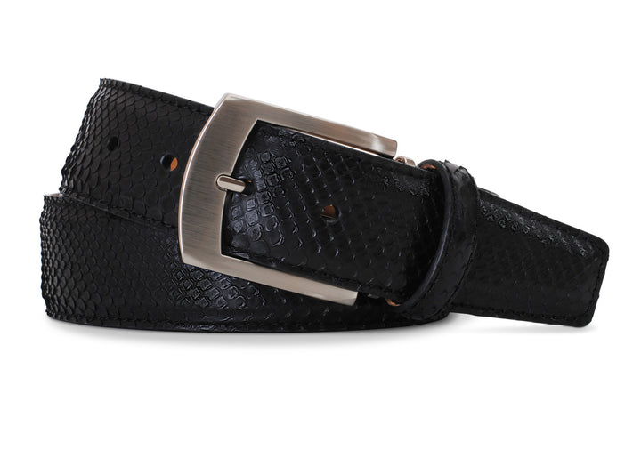 Black Matte Python Belly Cut